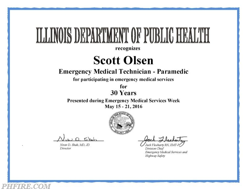 Several Members Recognized By State Of Illinois For Years Of Service